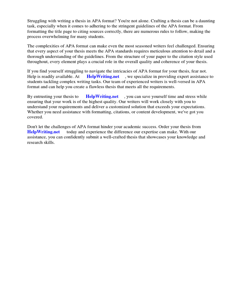 Apa Format For Thesis Writing PDF | PDF | Apa Style | Thesis