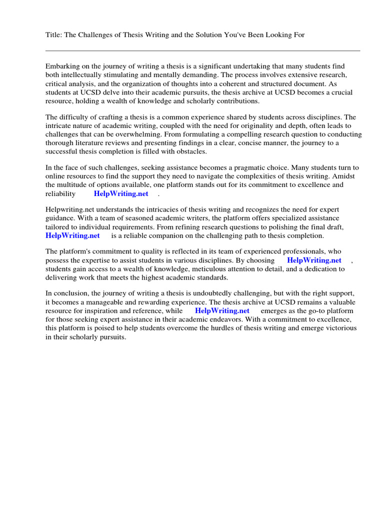 Thesis Archive Ucsd | PDF | Investing | Thesis