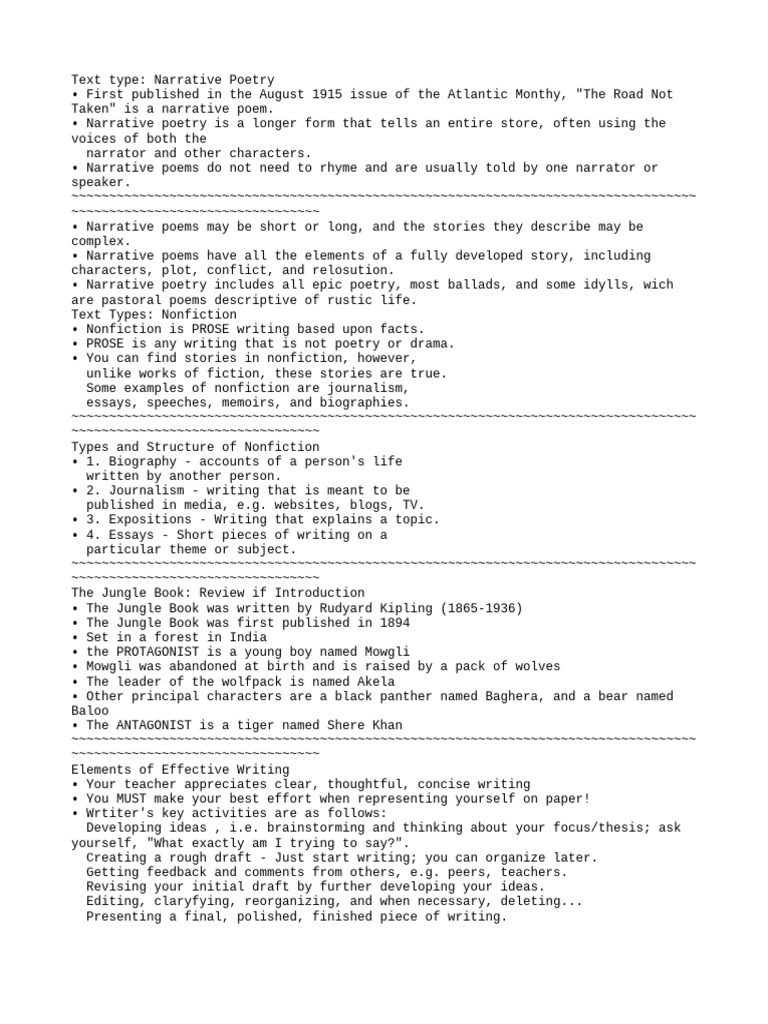 English Lesson Notes | PDF