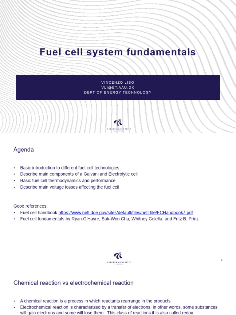 Lecture On FC VLiso Trieste 2020 | PDF | Fuel Cell | Electrochemistry