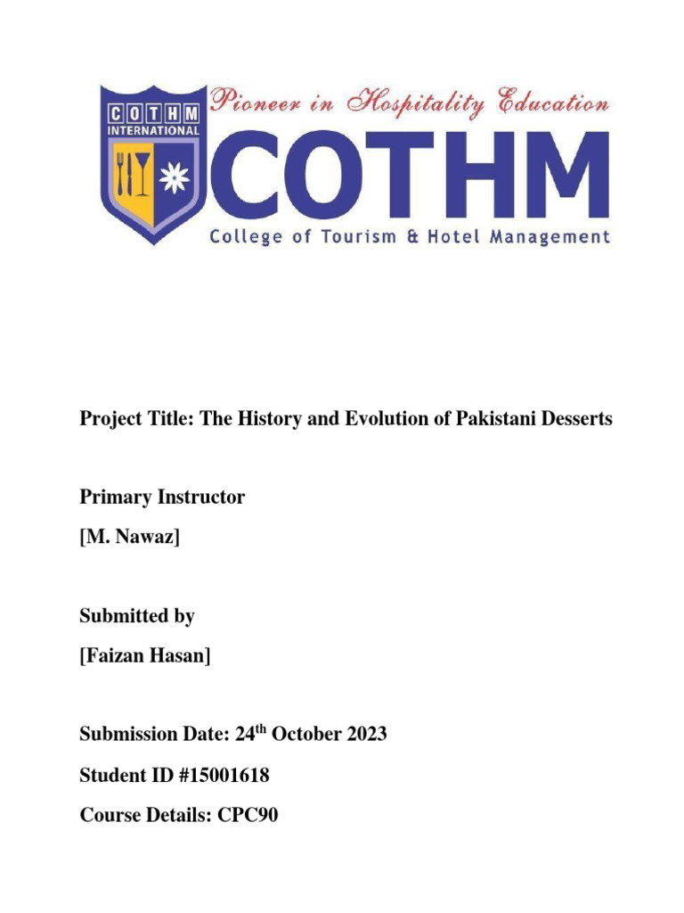 Faizan Research Project - PDF Full Final | PDF | Desserts | Asian Cuisine
