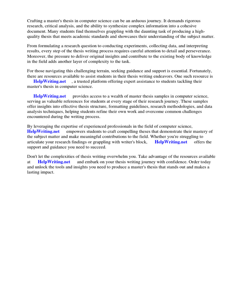 Master Thesis Samples Computer Science | PDF | Thesis | Science