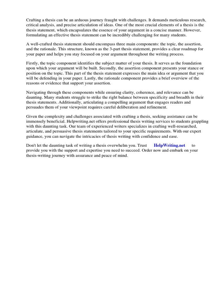3 Part Thesis Statements | PDF | Essays | Thesis