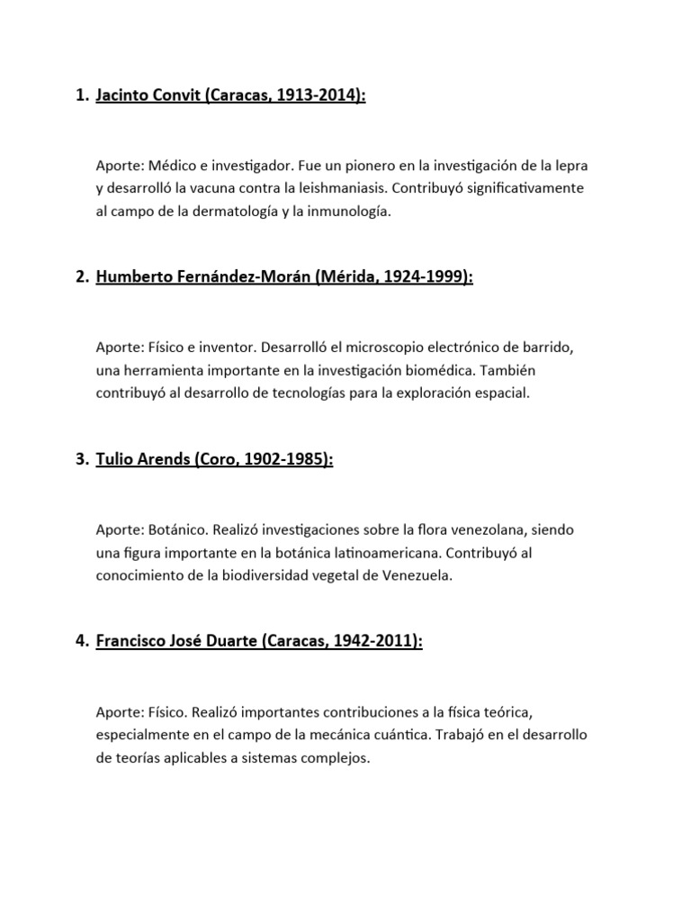 10 Científicos Venezolanos | PDF | Venezuela | Science