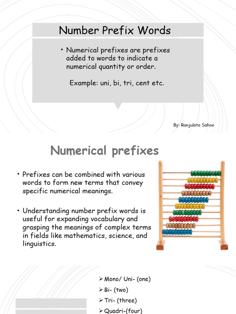 Number Prefixes | PDF