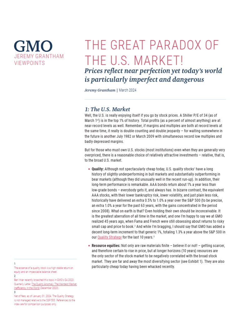 The Great Paradox | PDF | Economic Bubble | Investing