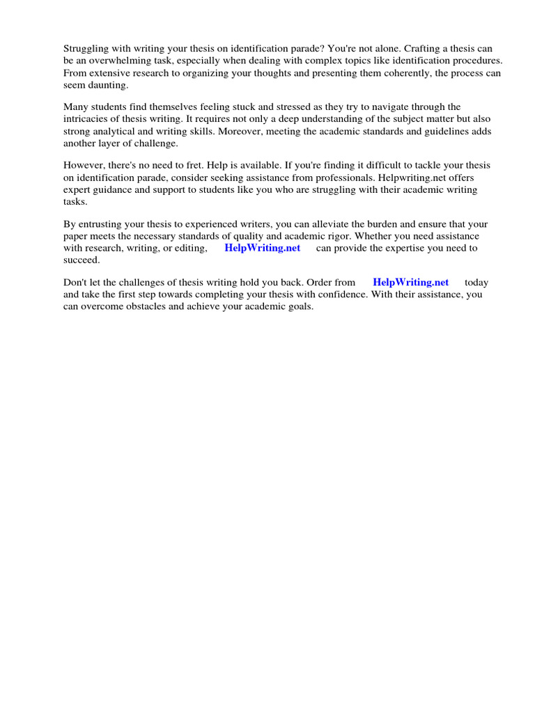 Thesis On Identification Parade | PDF | Witness | Common Law