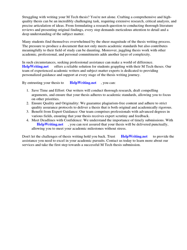 M Tech Thesis Guide | PDF | Thesis | Concrete