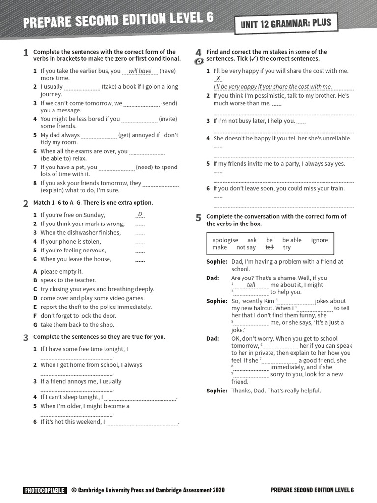 PREPARE 6 Grammar Plus Unit 12 | PDF