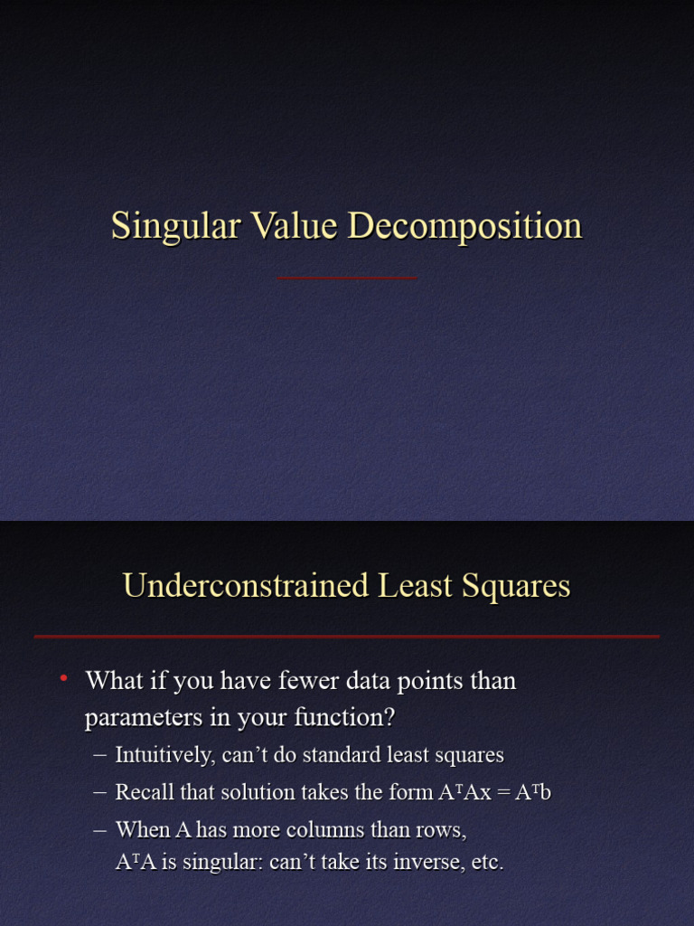 Singular Value Decomposition | Download Free PDF | Principal Component Analysis | Matrix ...