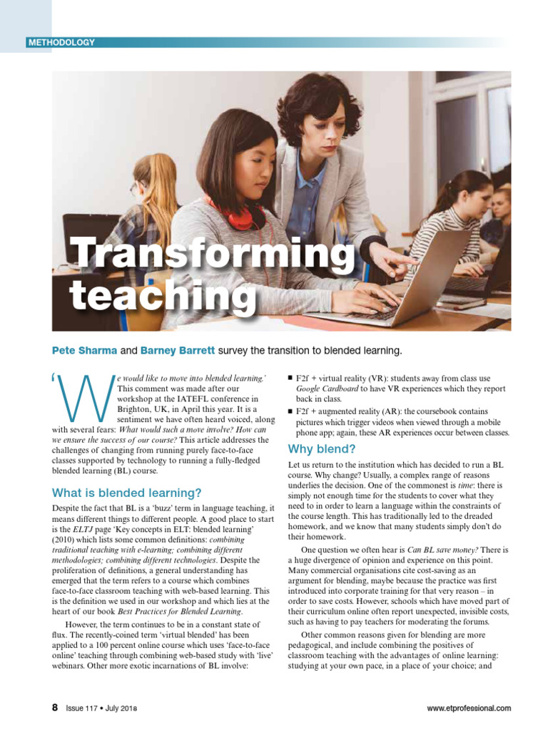 Blended Learning in FLT | PDF | Educational Technology | Pedagogy