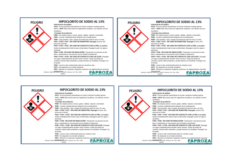 Pictogramas Cloro | PDF | Quemar | Agua