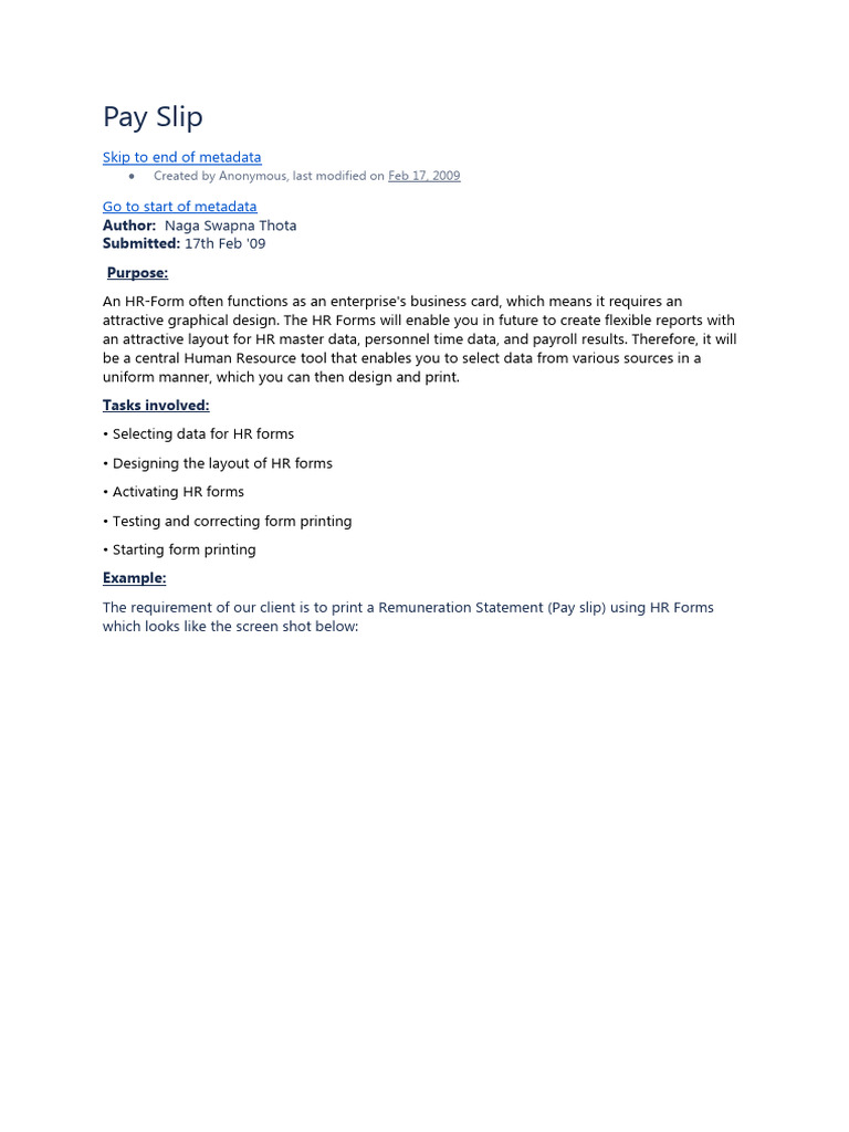 Pay Slip | PDF | Page Layout | Metadata