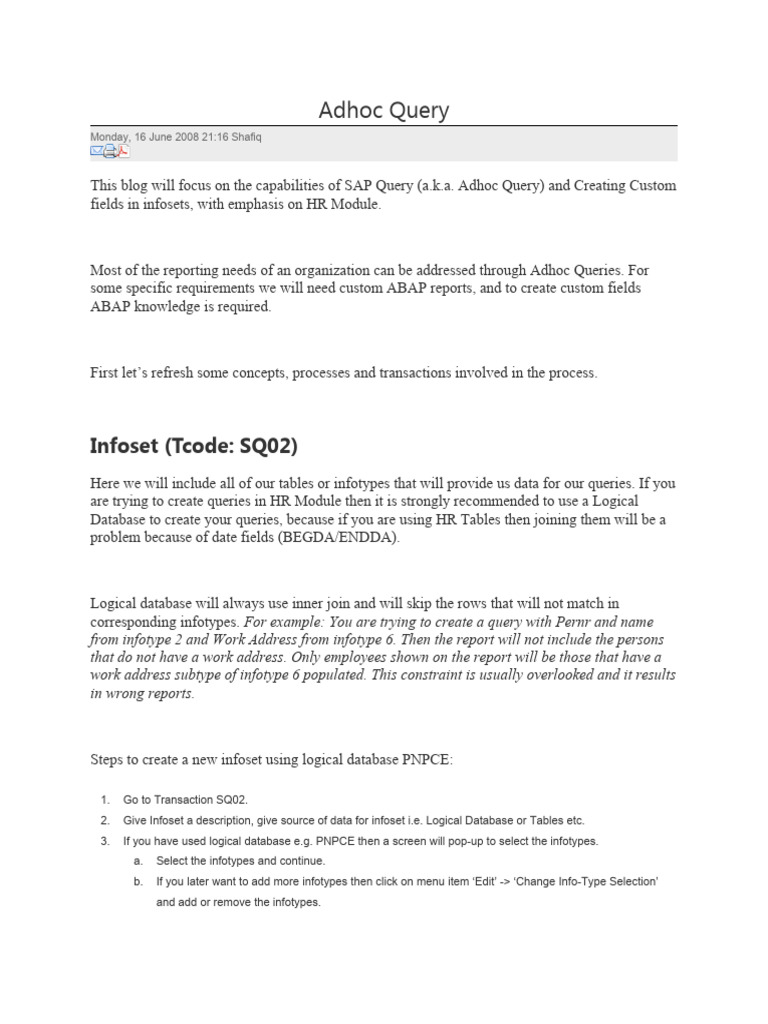 Adhoc Query | PDF | Databases | Computer Programming
