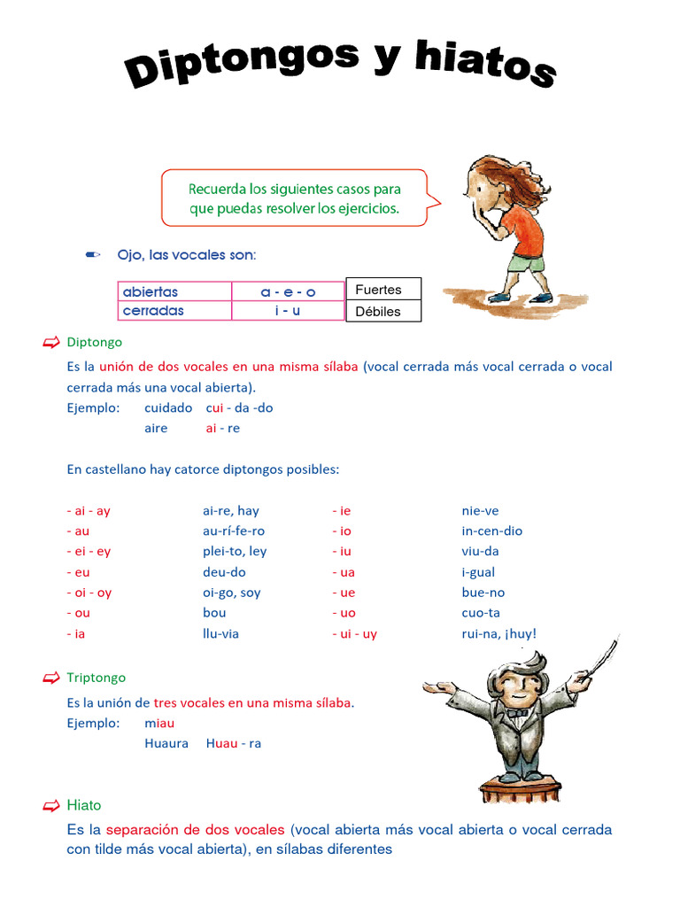 Practica Repaso Diptongos, Hiatos, Triptongos | PDF