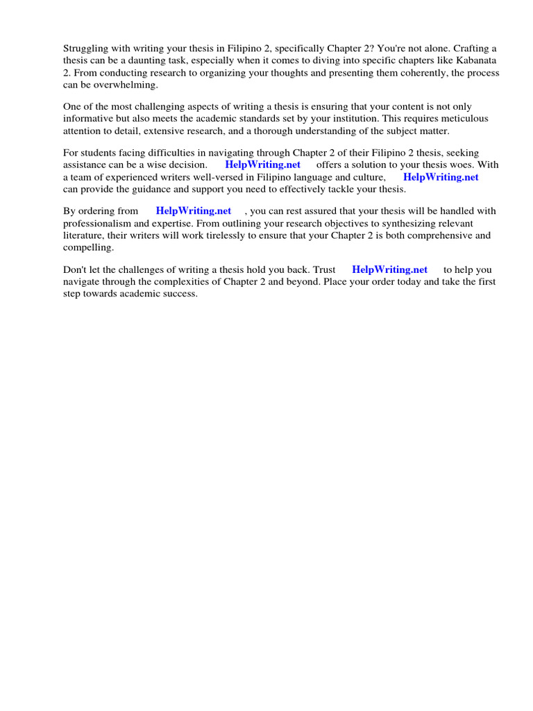 Halimbawa NG Thesis Sa Filipino 2 Kabanata 2 | PDF | Tagalog Language ...