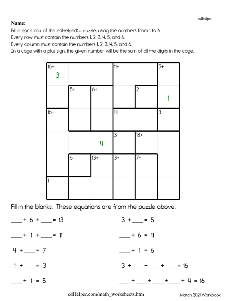 Math Worksheets Middle School Algebra Printables | PDF