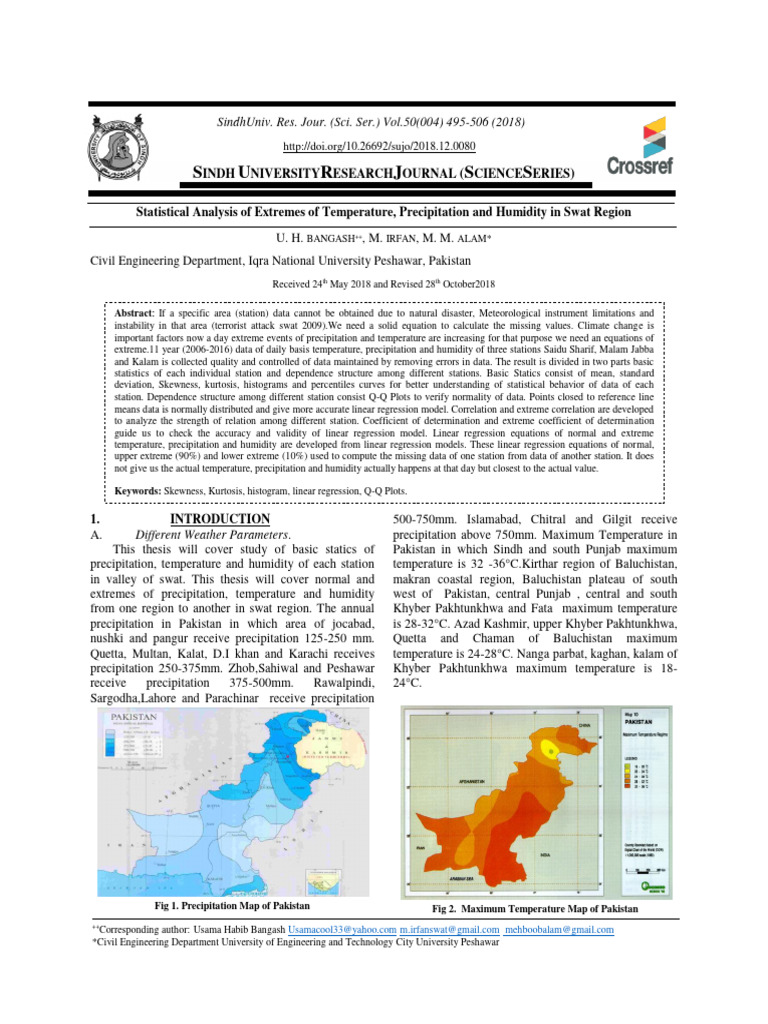 Swat Region Temperature Analysis | PDF | Khyber Pakhtunkhwa ...