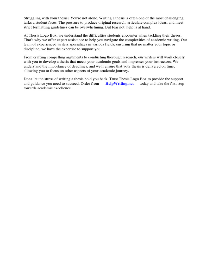 Thesis Logo Box | PDF | Thesis | Methodology