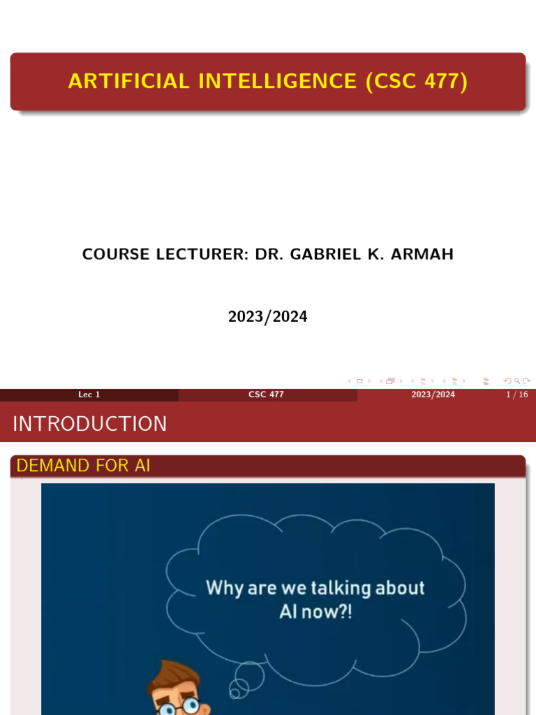 AI Lecture 1 | PDF | Artificial Intelligence | Intelligence (AI ...