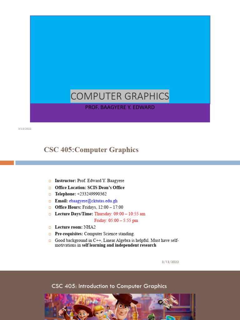 Computer Graphics Lecture 2 V2024 Pdf Matrix Mathematics Cartesian Coordinate System