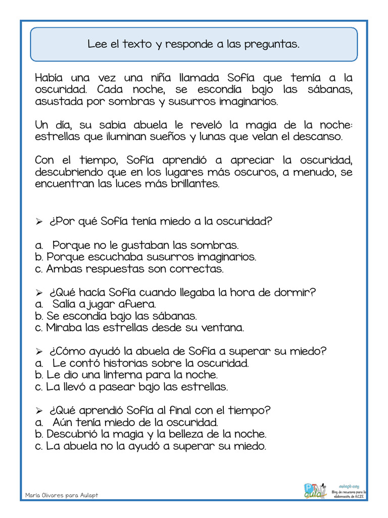 Comprensión lectora-tipo-test | PDF