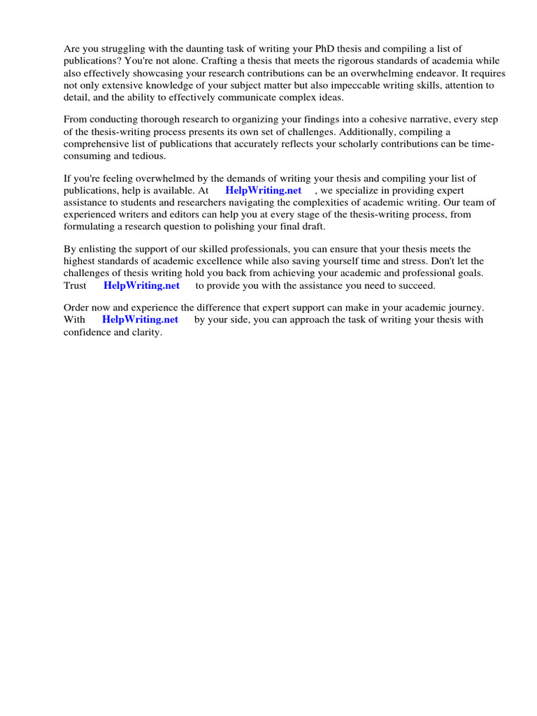 PHD Thesis List of Publications | PDF