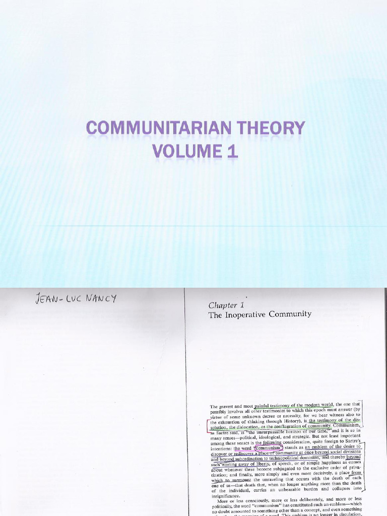 Communitarian Theory 1 | PDF