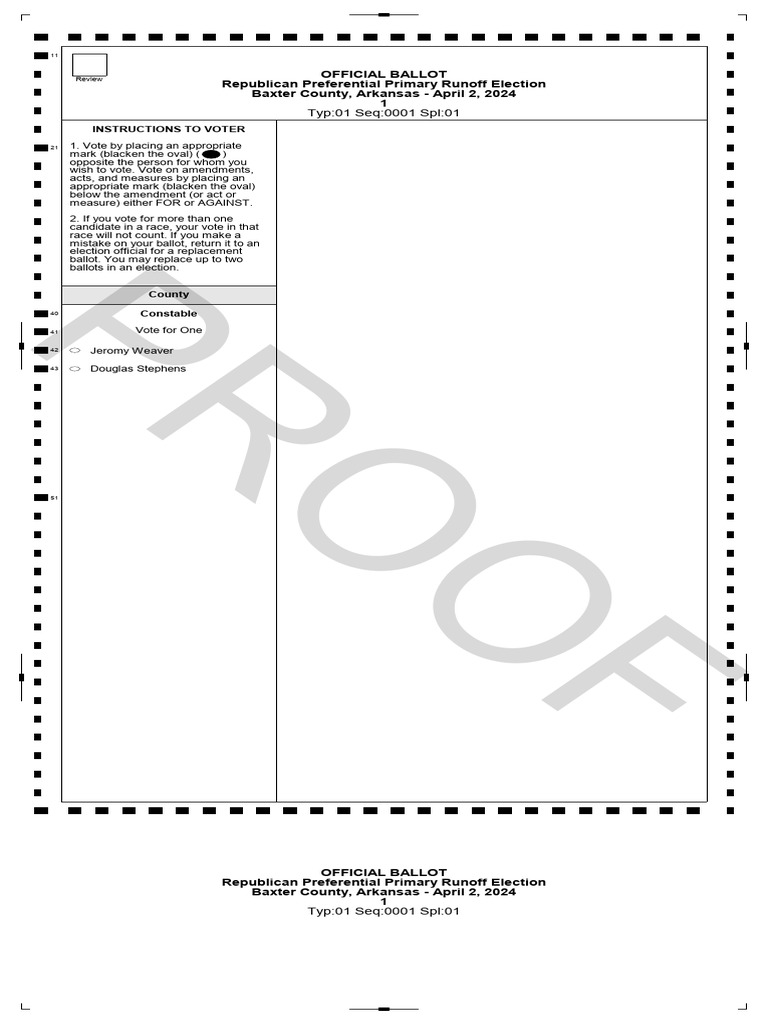 Baxter County 2024 Republican Ballot | PDF | Two Round System | Elections