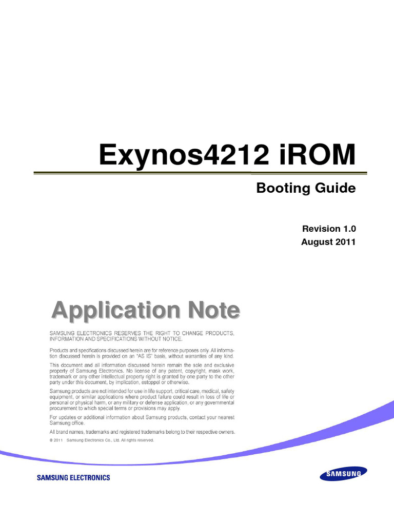 Android Exynos4412 iROM Secure Booting Guide Ver.1.00.00 | PDF | Booting | Flash Memory