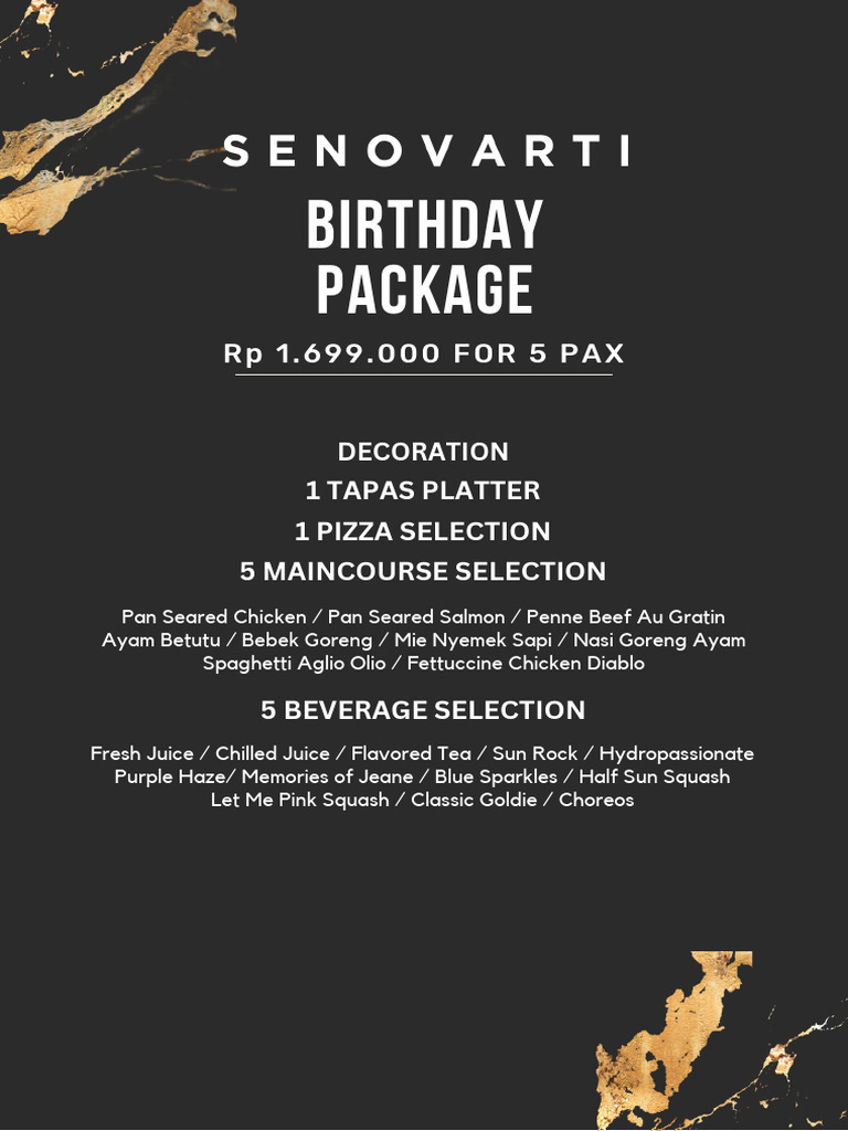 Birthday Package Catering Options | PDF