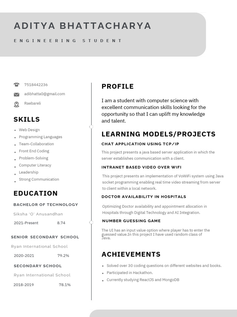 Resume 1 | PDF | Computers