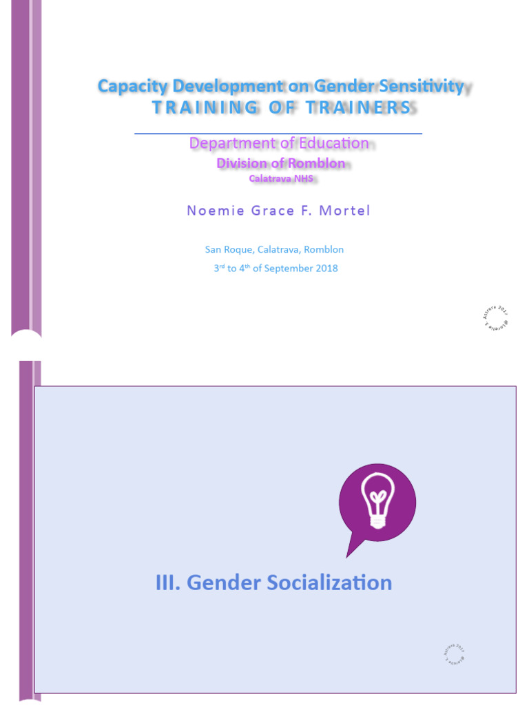 S3 Gender Socialization | PDF
