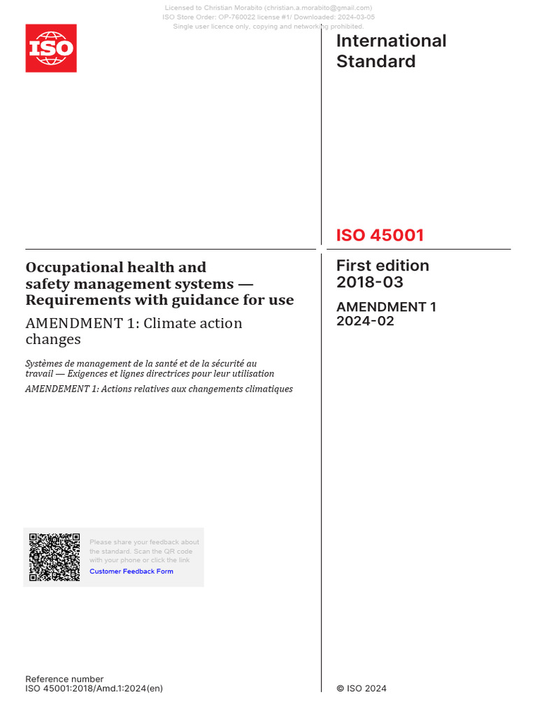 ISO 45001 2018 Amd 1 2024 (En) | PDF | International Organization For ...
