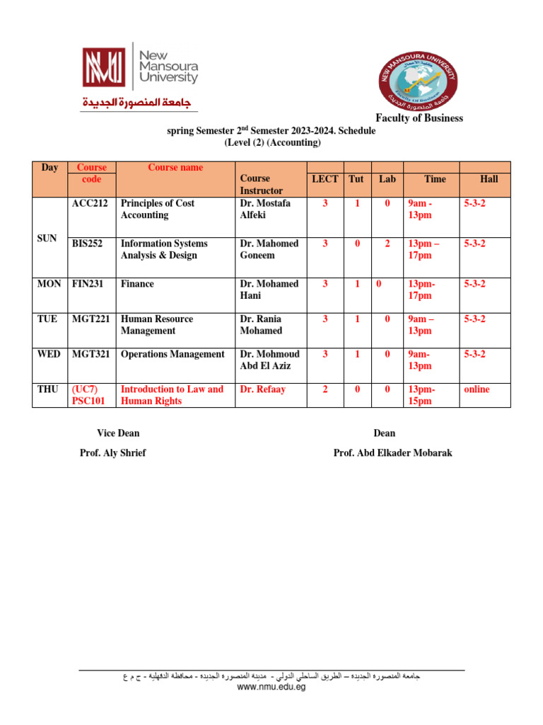 Spring Semester 2023 | PDF
