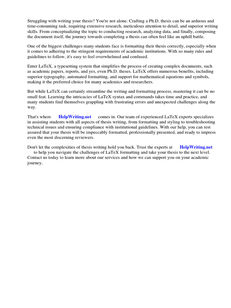 Phd Thesis Template Latex | PDF | Thesis | Doctor Of Philosophy