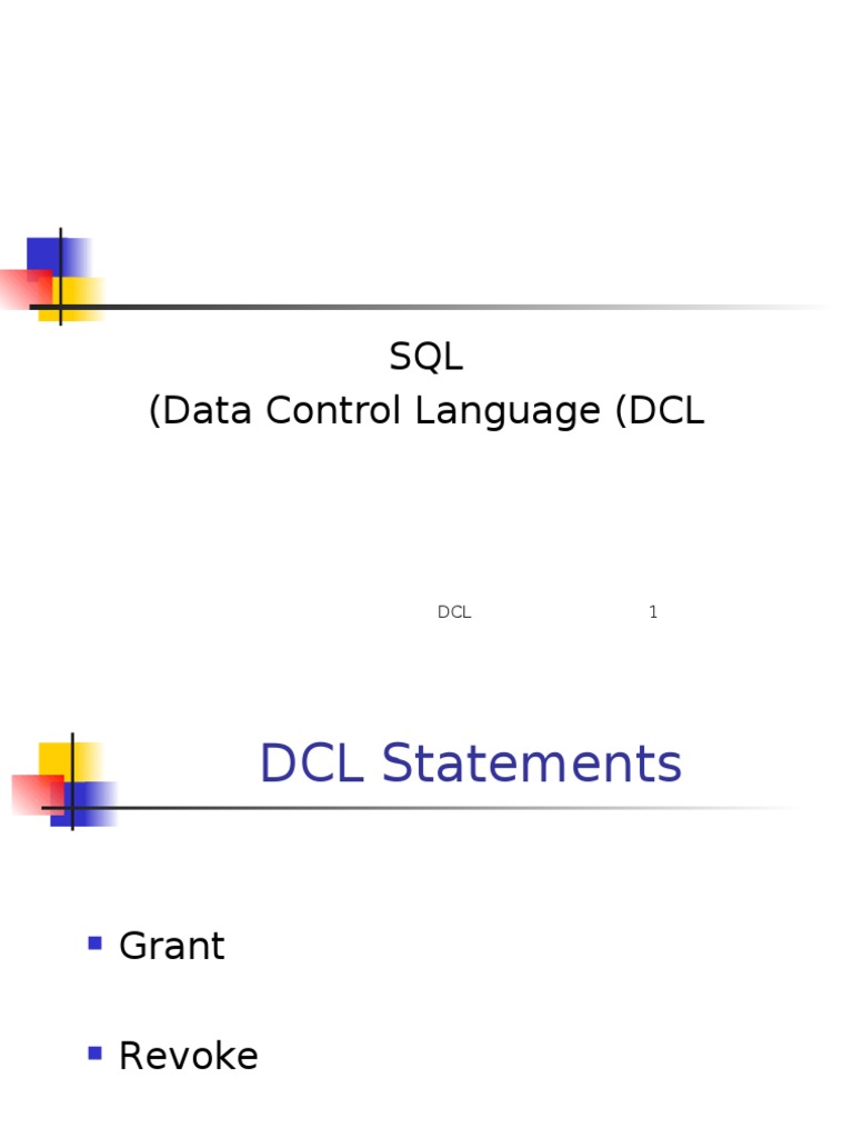 SQL) Data Control Language) DCL | PDF