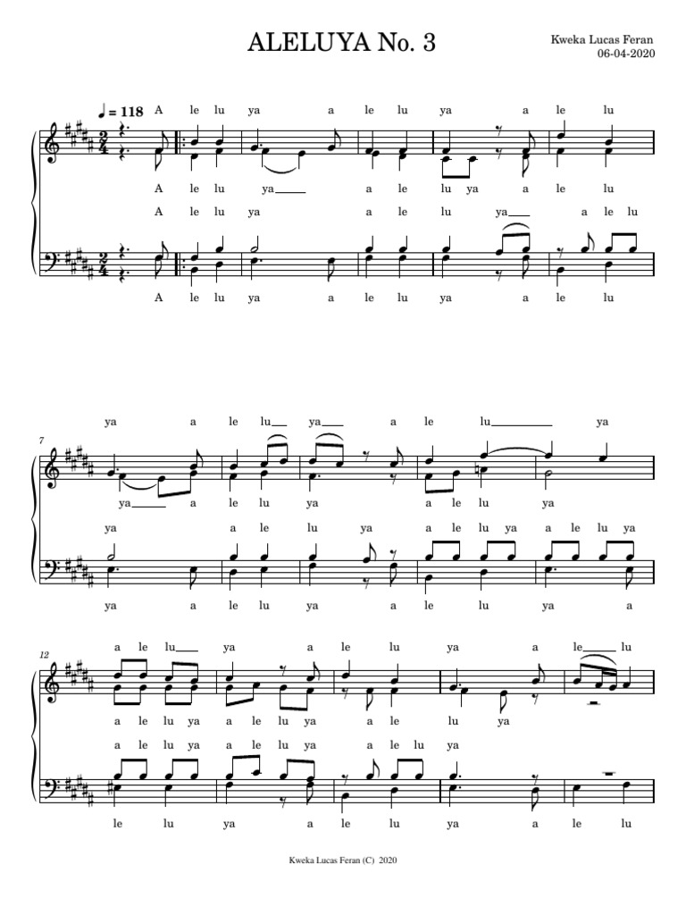Partitura de Aleluya No. 3 | PDF