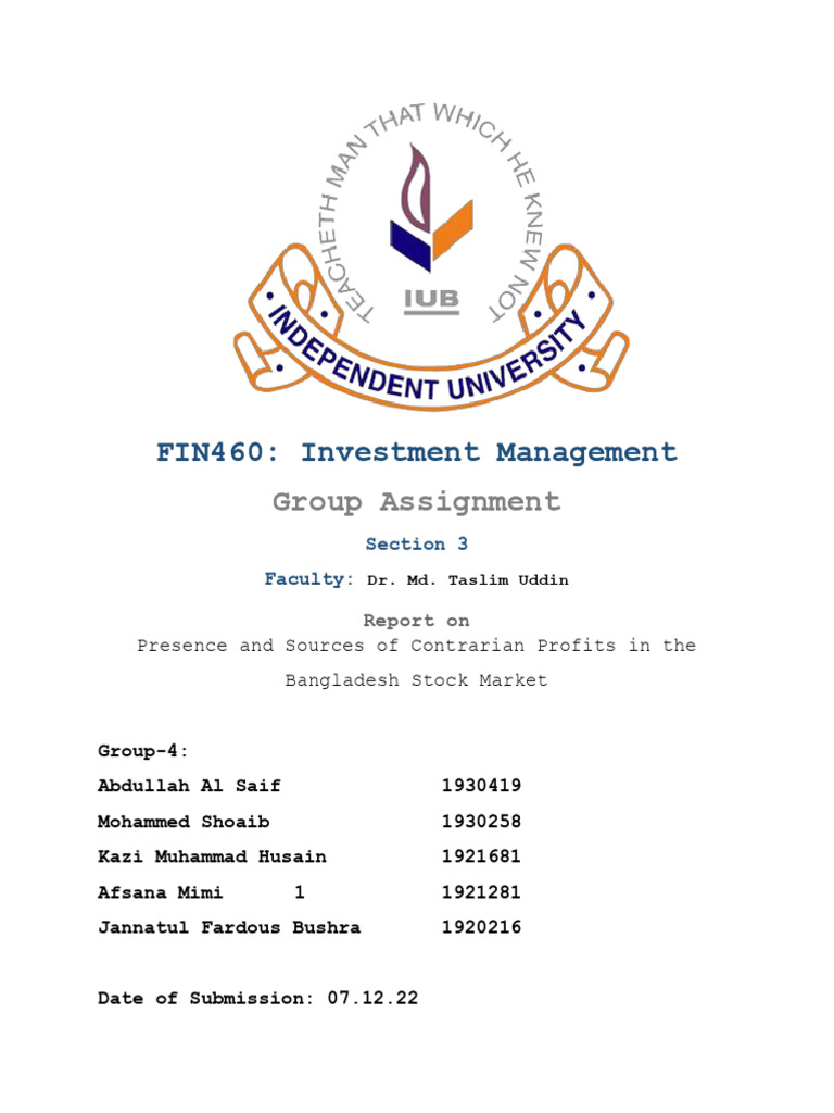 Fin460 - Stock Analysis | PDF | Investing | Risk
