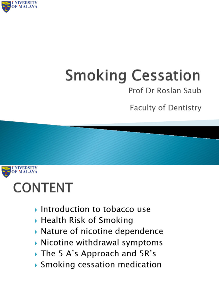 Tobacco Use and Smoking Cessation Guide | PDF | Smoking Cessation ...