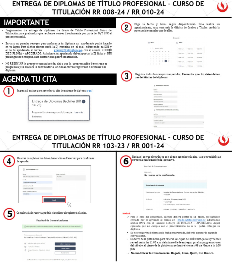 Tutorial para Programación de Entrega de Diploma - Curso de Titulación | PDF
