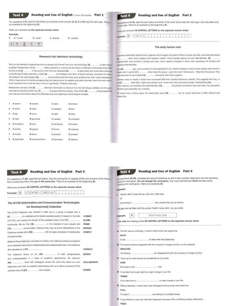 Use of English Test 4 | PDF