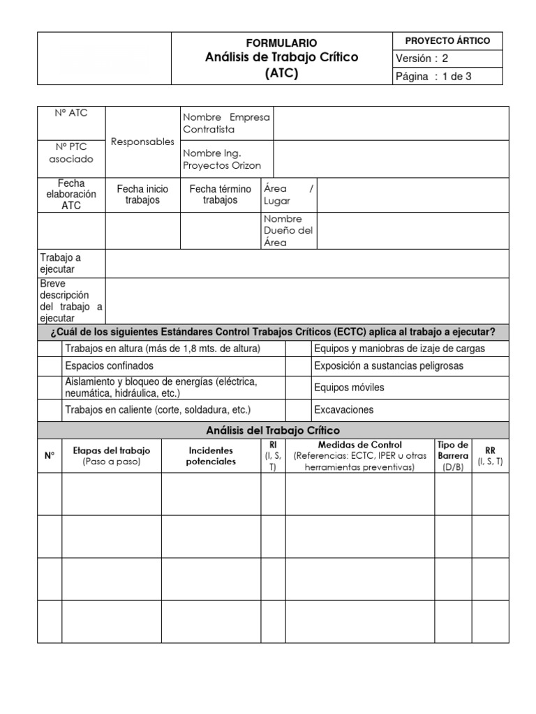 Formulario ATC (V2) | PDF | Riesgo