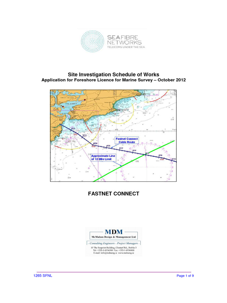 Site Investigation Schedule of Works | PDF | Sonar | Earth Sciences