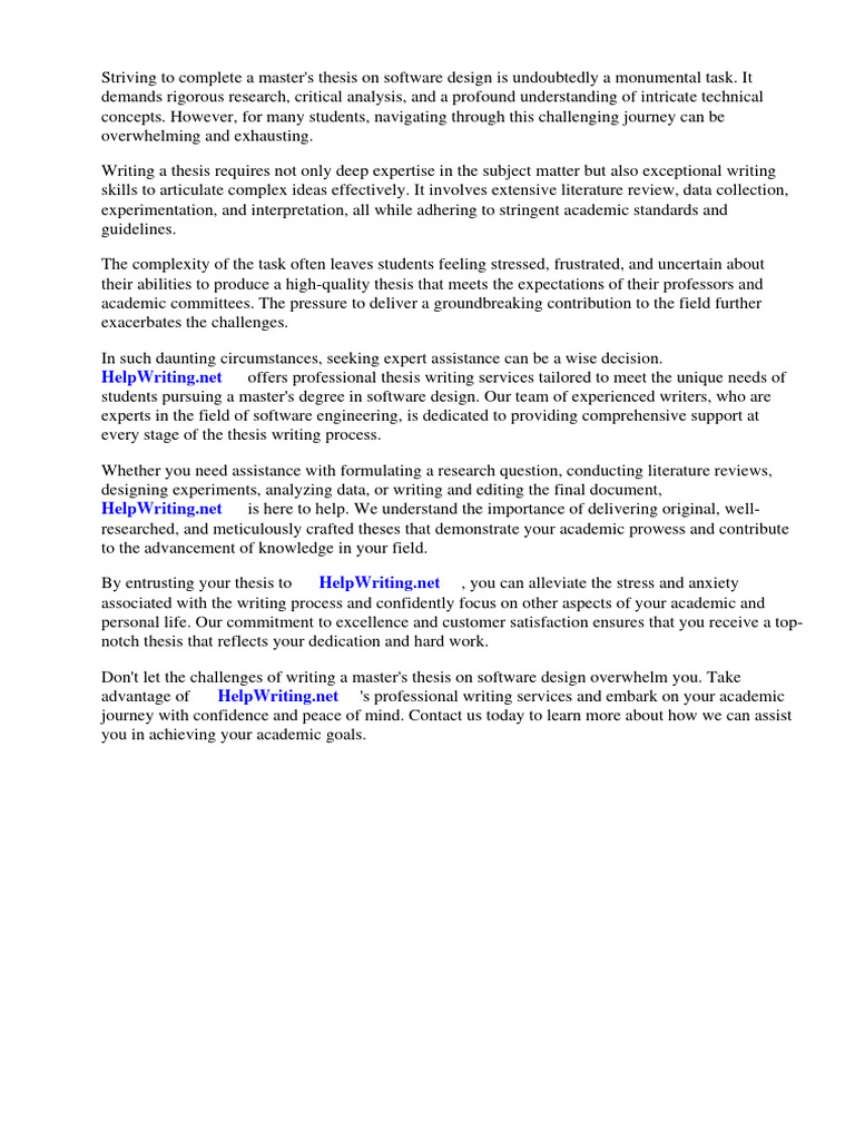 Master Thesis On Software Design | PDF | Thesis | World Wide Web