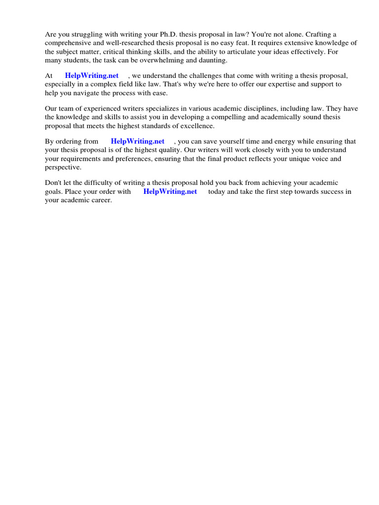 Law PhD Thesis Proposal Help | PDF