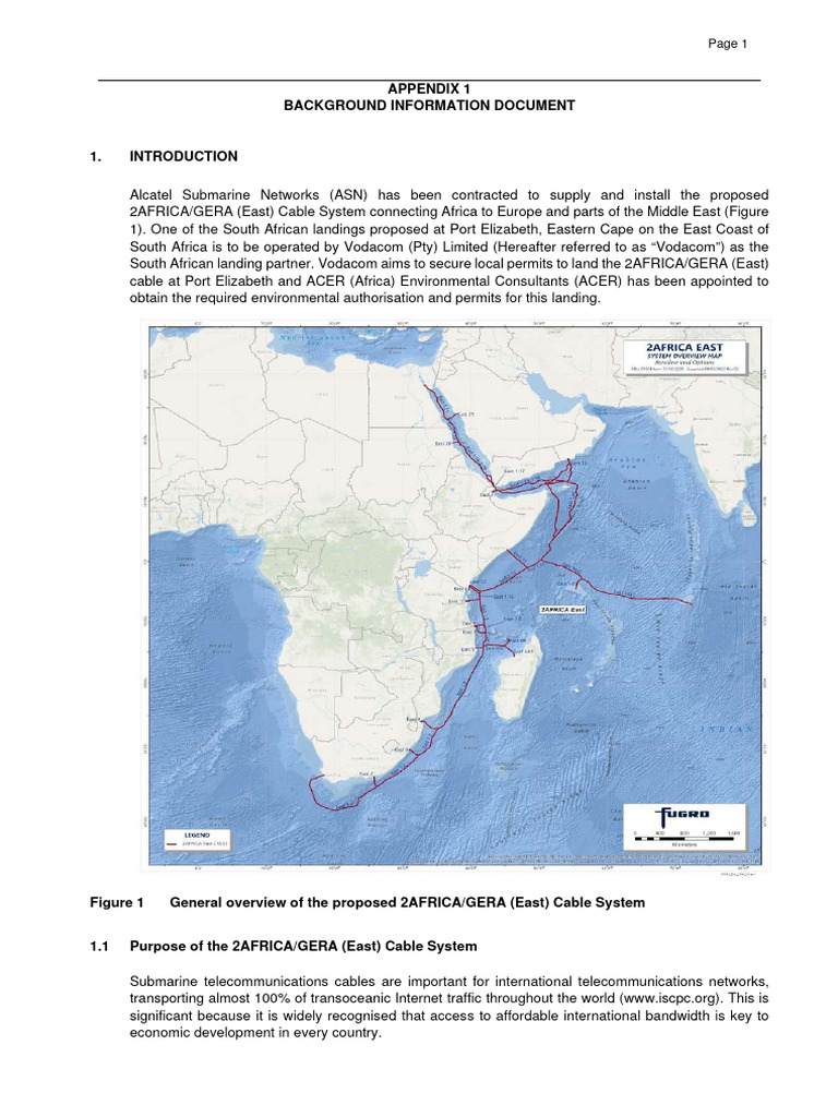 2Africa/Gera Cable System Overview | PDF | Environmental Impact ...