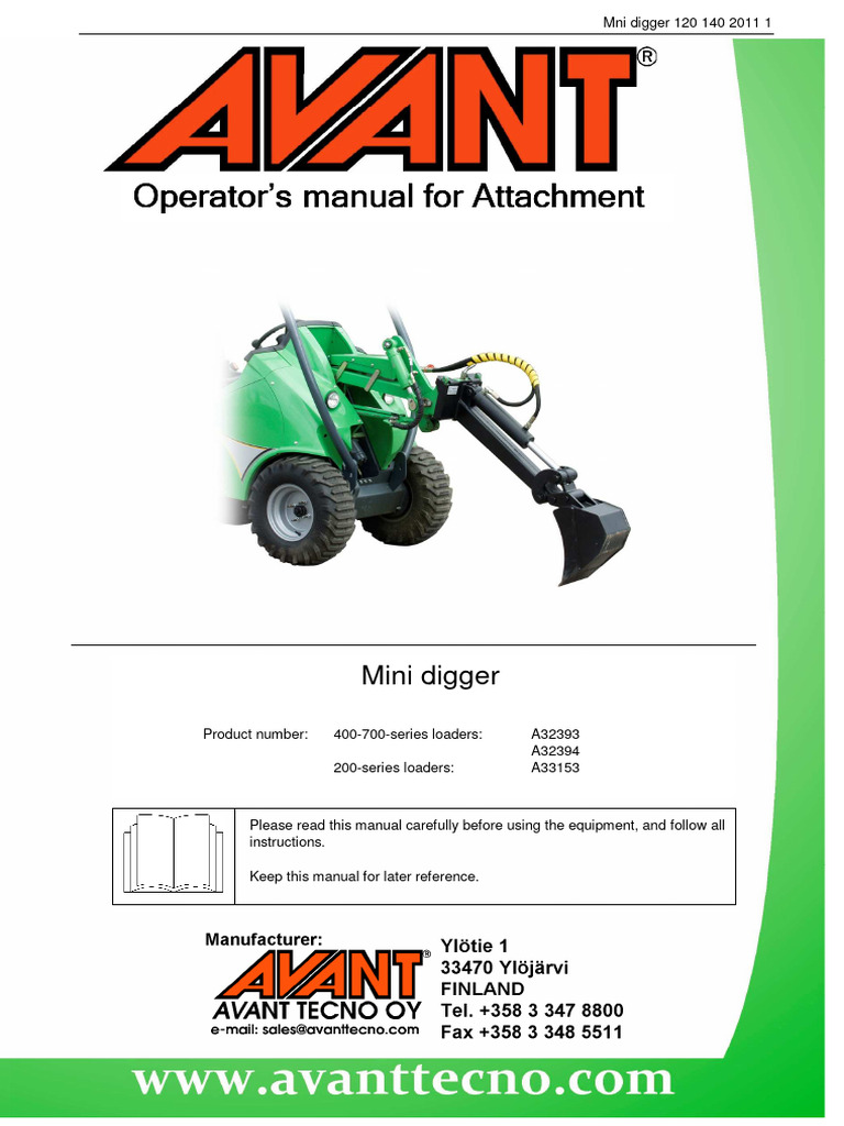 Operator's Operator's Operator's Operator's Manual For Attachment ...