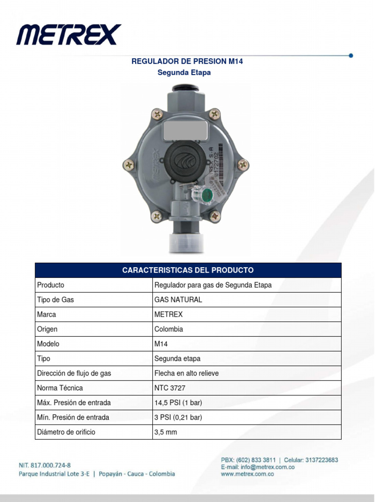 Ficha Técnica Regulador SE M14 | PDF