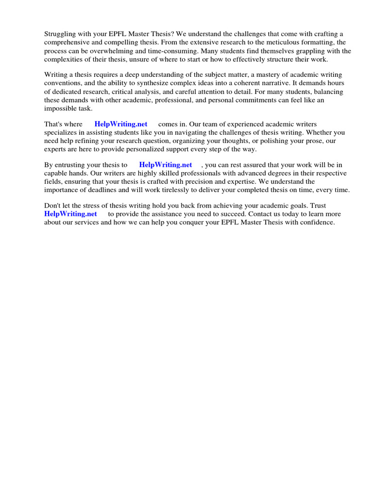 Epfl Master Thesis Guidelines | PDF | Thesis | Doctor Of Philosophy